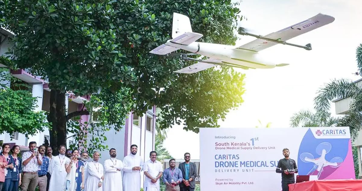 Drone Startup Skye Air Mobility Partners with CARiTAS Hospital | Built In Delhi